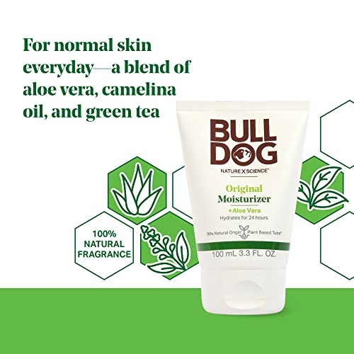 Bulldog Mens Skincare and Grooming Original Facial Moisturizer, 3.3 Fluid Ounce - Pack of 2