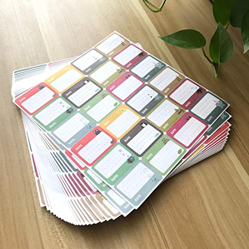 600Pcs Daycare Labels, Removable Write On Baby Food and Bottle Date Labels for Day Care, 12 Animal Designs Cute Stickers, 1.7 x 1.2 Inches