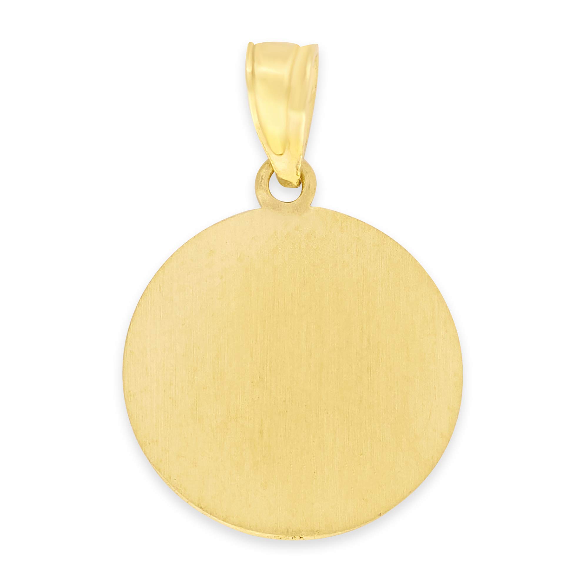 14k Real Solid Yellow Gold St. George Medal, Patron Saint of England and Georgia, Catholic Jewelry for Her