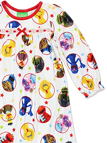 Sesame Street Elmo Infant Toddler Girls Granny Gown Nightgown (18 Months, White)