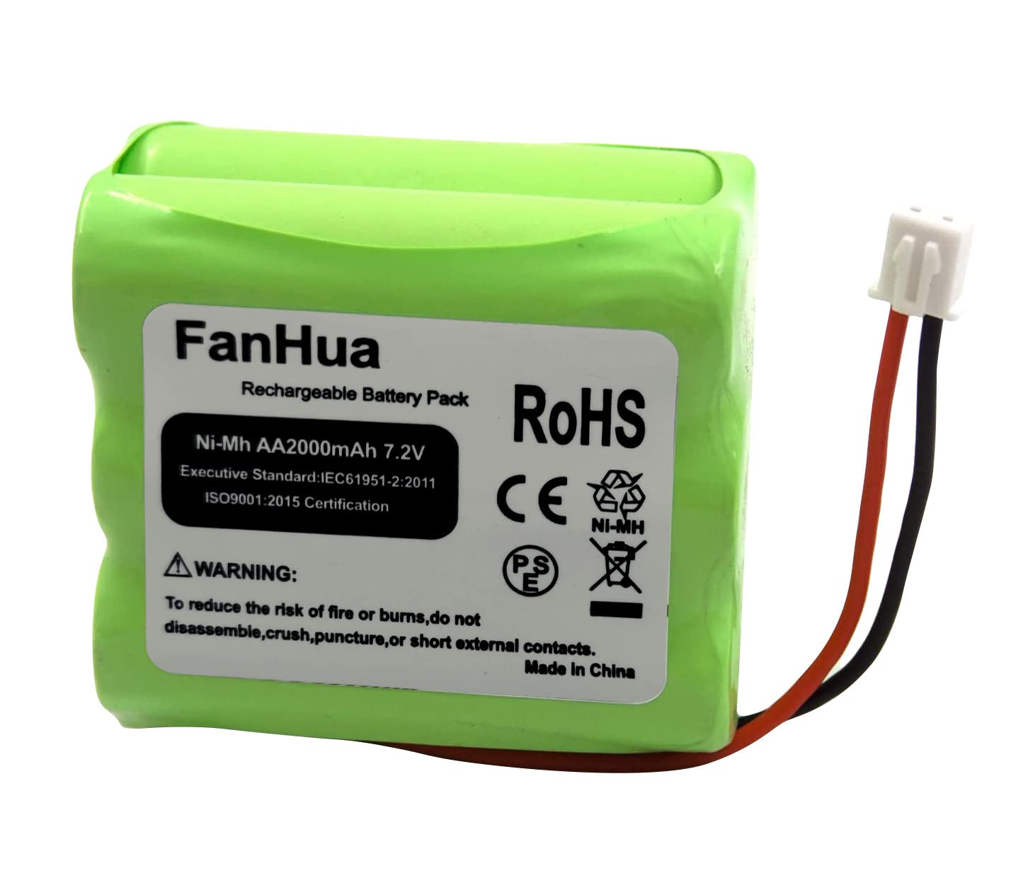 Fanhua 2000mAh 7.2V Replacement Battery for 2Gig BATT1X,BATT2X,BATT1,GC2 2GIG-CNTRL2 2GIG-CP2 GCKIT311 Go Control Security Panel Alarm System 6MR2600AAY4Z 10-000009-001 10-000013-001 Linear PERS-4200