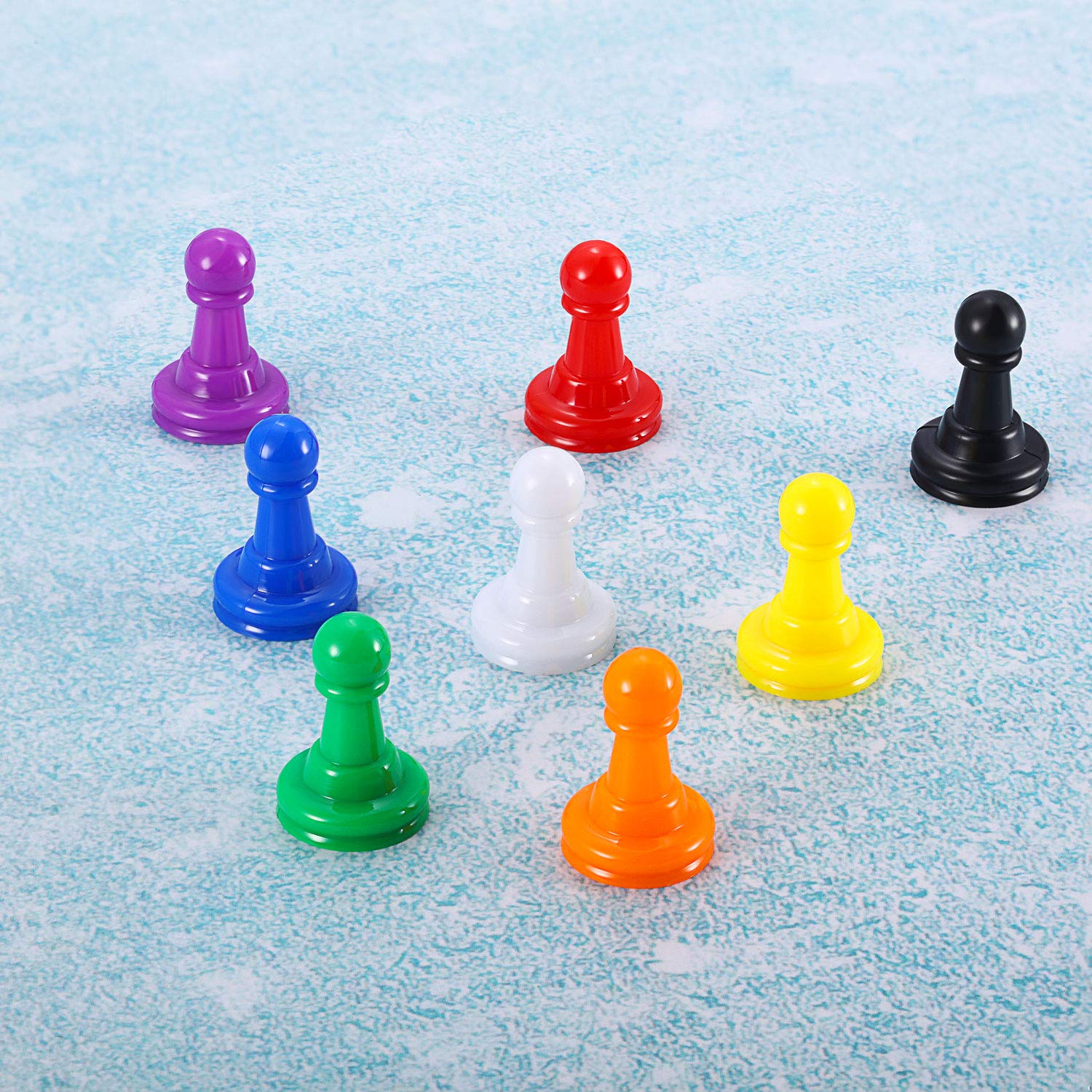 128 Pieces 1 Inch Multicolor Plastic Pawns Chess Pieces Game for Board Games, Tabletop Markers, Arts and Crafts