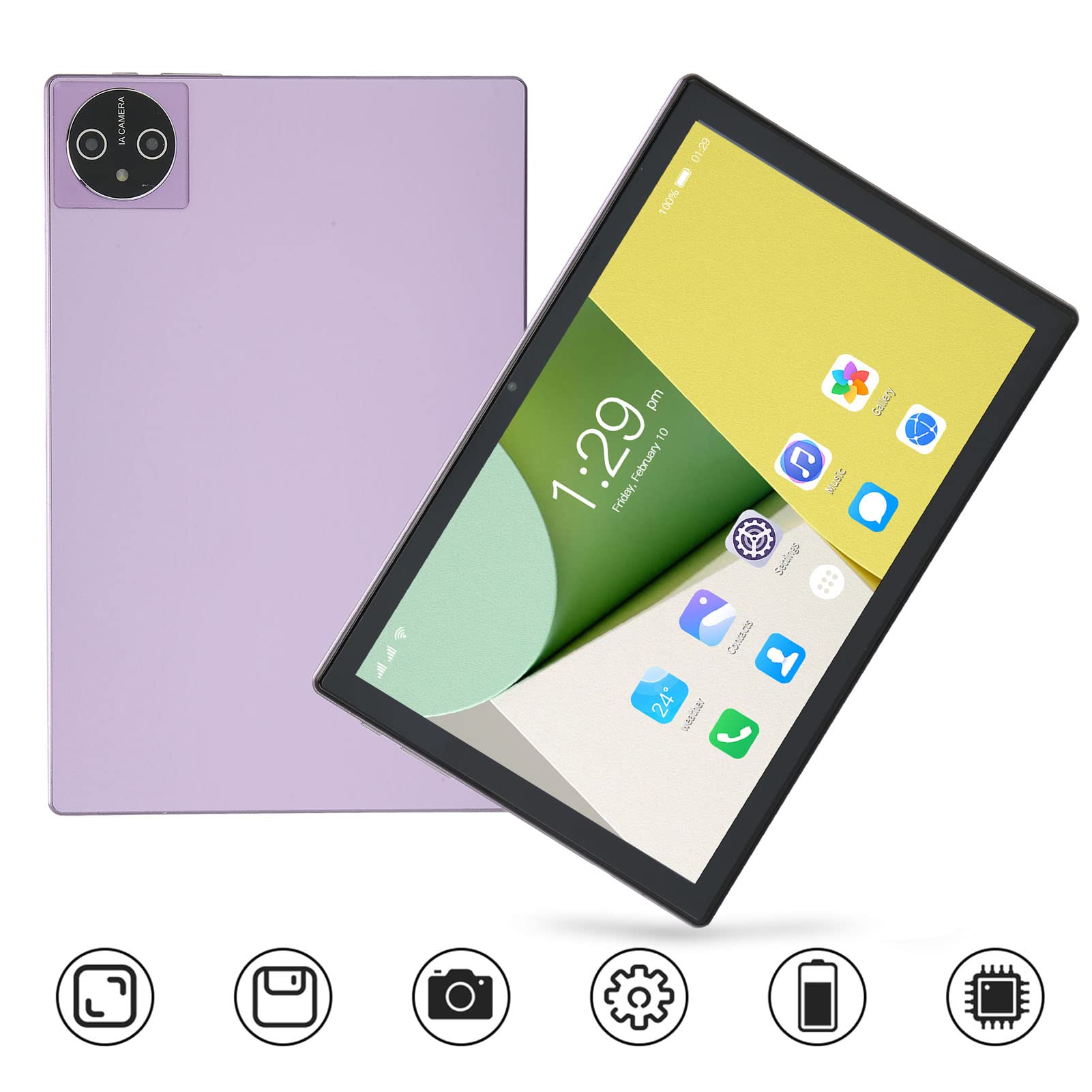 10.1 Inch Tablet 1960 X 1080 FHD 5G WiFi 4G Calling Tablet 8GB RAM 256GB ROM 8 Core CPU 7000mAh Battery HD Tablet Builtin Stereo Dual Speakers Office Travel Use (#1)