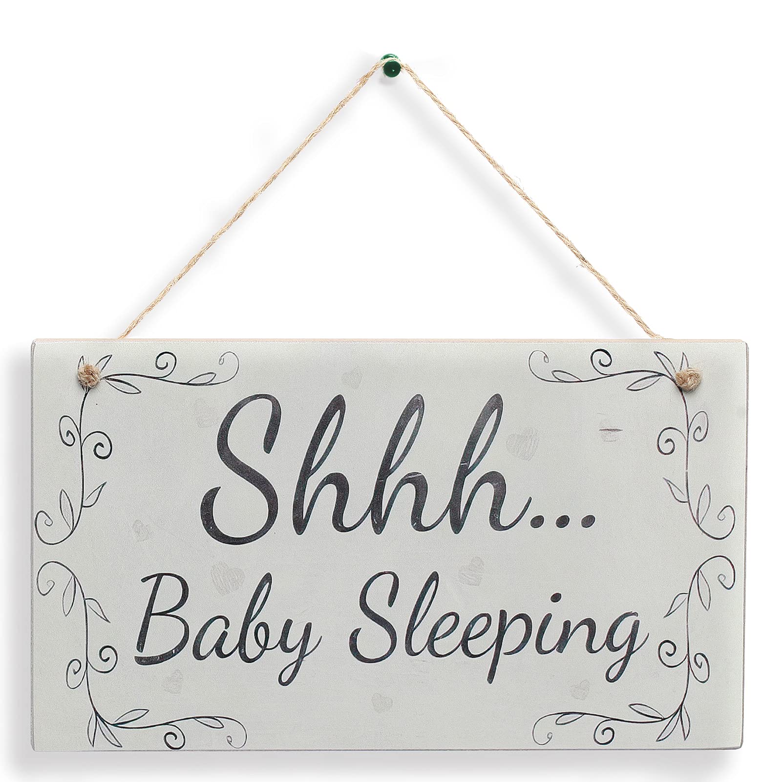 CAKIROTS Shhh Baby Sleeping-Baby Sleeping Sign Front Door Decor Newborn New Baby Gift Do Not Disturb Sign 10 x 6 inch