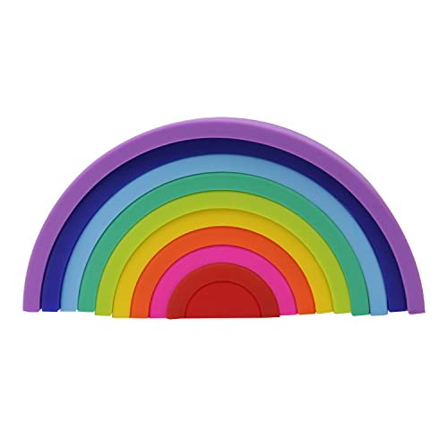 WeFidget 10 Layers Colorful Silicone Rainbow Stacker, Nesting Rainbow, Early Development, Rainbow Sensory Toy, Rainbow Stacking Toy