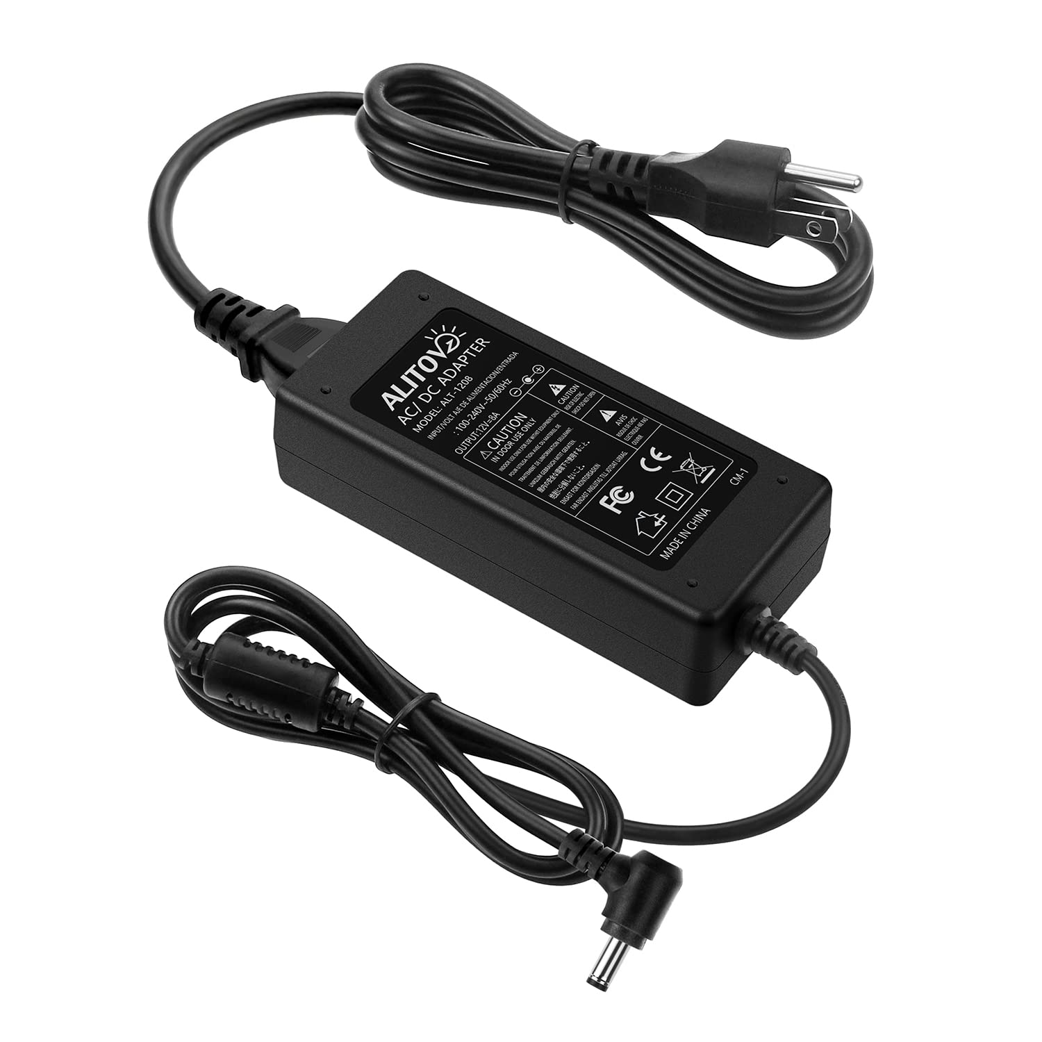 ALITOVE 12V 8A 96W Power Supply Adapter AC to DC Converter AC 100V ~ 240V to DC 12V 8amp Transformer LED Driver with 5.5x2.5mm DC Jack for 5050 3528 LED Strip Module Light, CCTV