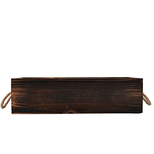 Bathroom Decor Box Toilet Paper Holder Nice Double Sided Wooden Storage Box with Handles Funny Table Centerpiece Wood Restroom Decorations Farmhouse Rustic Home Signs Decor (Brown)