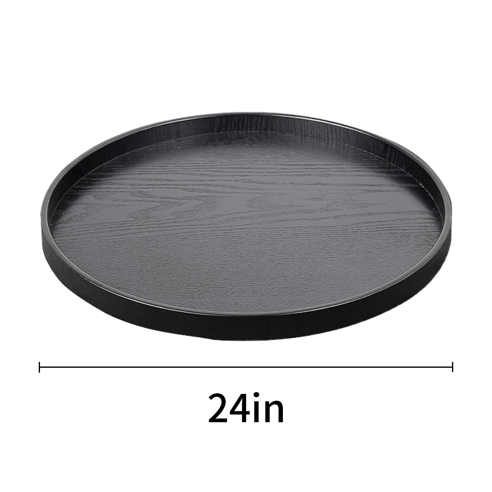 16 Inches Extra Large Solid Wooden Serving Tray Round Tea Coffee Table Tray Snack Food Meals Serving Plate Kitchen Party Bar Server Breakfast Tray with Raised Edges Ottoman Tray Nature Wood