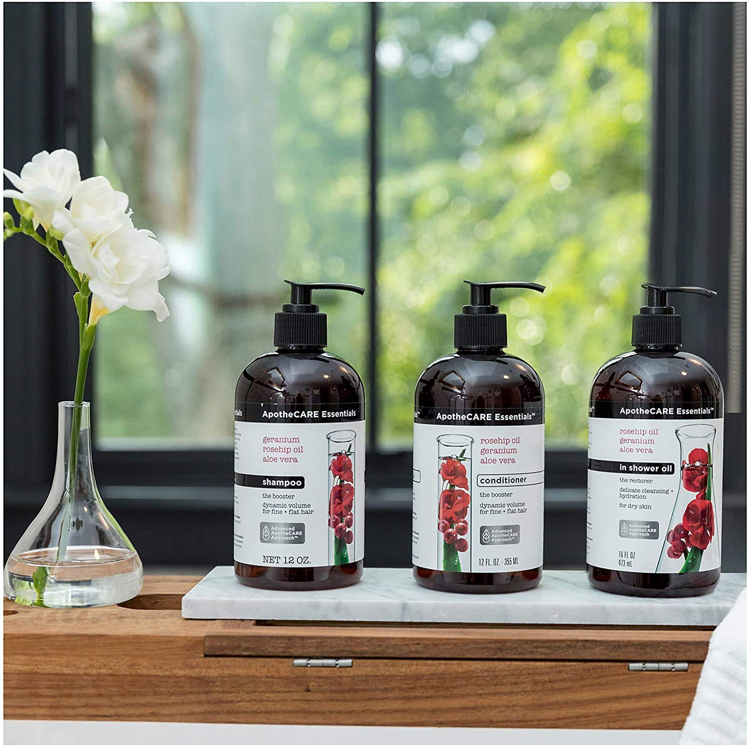 ApotheCARE Essentials The Booster Conditioner Rosehip Oil, Geranium, Aloe Vera 12 oz