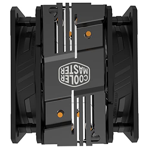 Cooler Master Hyper 212 LED Turbo ARGB CPU Air Cooler - Jet Black Aluminium Finish, 4 Continuous Direct Contact Heat Pipes with Fins, Dual SickleFlow 120 ARGB Fans, ARGB LED Controller - ARGB