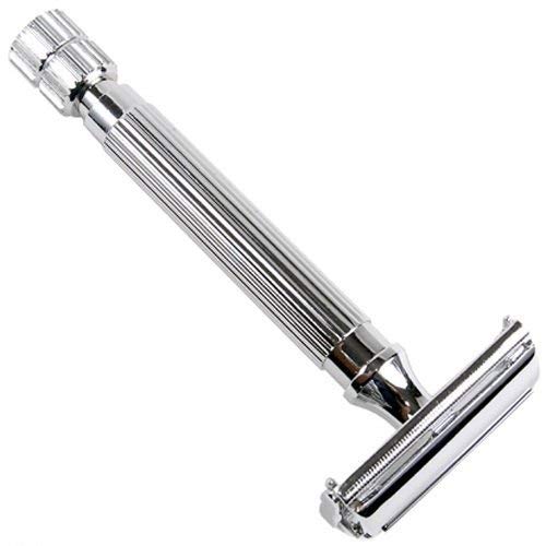 Parker 82R Shave Set, Includes Parker Pure Badger Shave Brush, Chrome Shave Stand, 82R Heavyweight Double Edge Butterfly Safety Razor and 5 Parker Premium Platinum Razor Blades