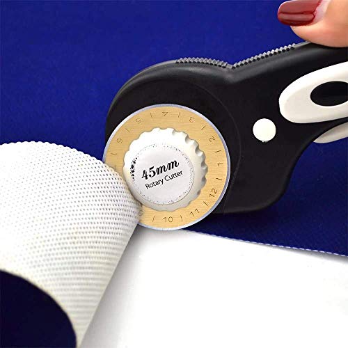 HEADLEY TOOLS Titanium Coated 45mm Rotary Cutter Blades 15 Pack Fits Olfa, Fiskars, Replacement Rotary Blade for Arts Crafts Quilting Scrapbooking Sewing, Sharp and Durable