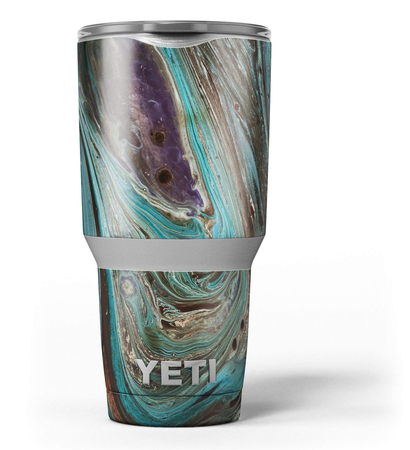 Design Skinz Swirling Dark Acrylic Marble - Skin Decal Vinyl Wrap Kit Compatible with The Yeti Rambler Cooler Tumbler Cups
