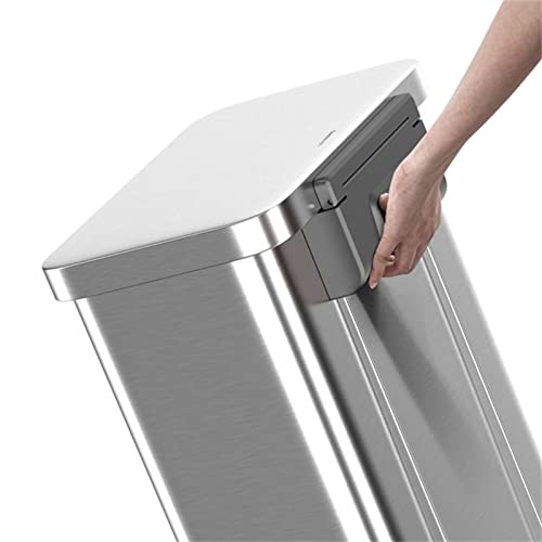 20 Gallon Trash Can, Stainless Steel Step On Trash Can, Hands-Free Trash Can with Lid and Foot Pedal, Garbage Can Wastebasket Bin for Kitchen, Home Office