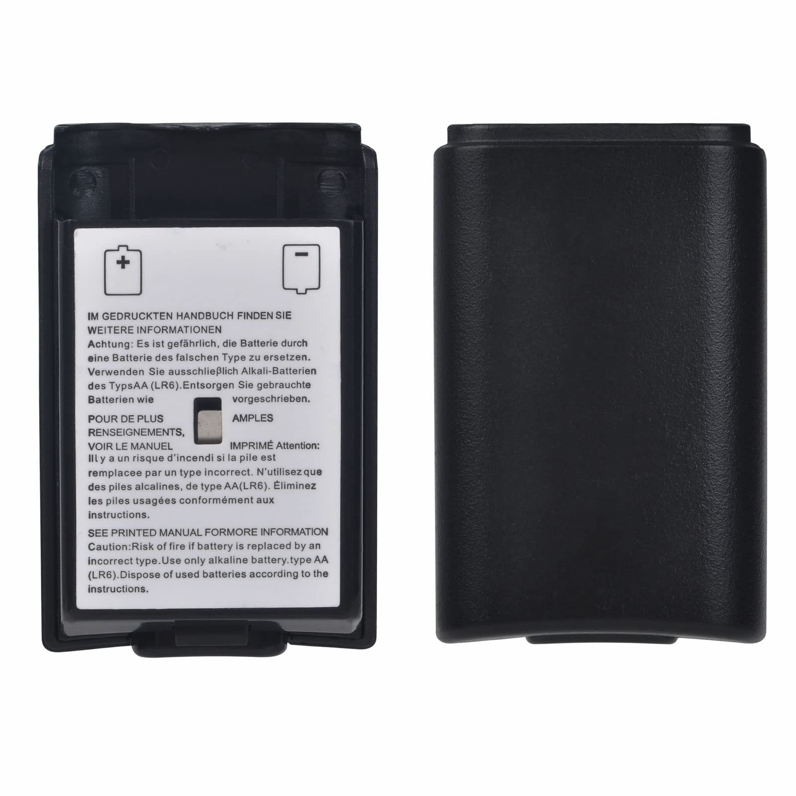 4 Pack Battery Pack Cover Shell Case for Xbox 360 Wireless Controller (2*Black, 2*White)