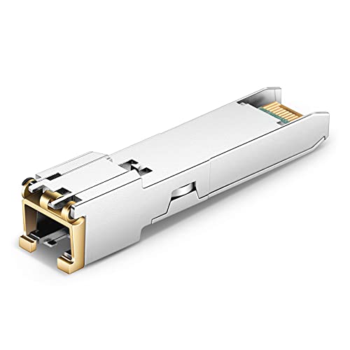 6COM 1.25G SFP to RJ45 Copper 1000Base-T GBIC Transceiver, Gigabit SFP-T Module, for Netgear AGM734, Ubiquiti, D-Link, ZTE, Other Open Switches (CAT5e/CAT6, up to 100m)