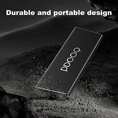 PDOOQ Portable SSD, External SSD Read up to 500MB/s & Write up to 450MB/s USB 3.1 Type-c Ultra-Slim External Solid State Drive (250GB)