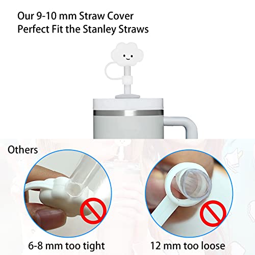 2 Pcs Silicone Sleeve Boot + 2 Pcs Straw Cover Cap for Stanley Tumbler 30-40oz, Anti-Slip Spill-Proof Bottom Boot Compatible with Stanley Tumbler Quencher Adventure Yeti Rambler Ozark Trail