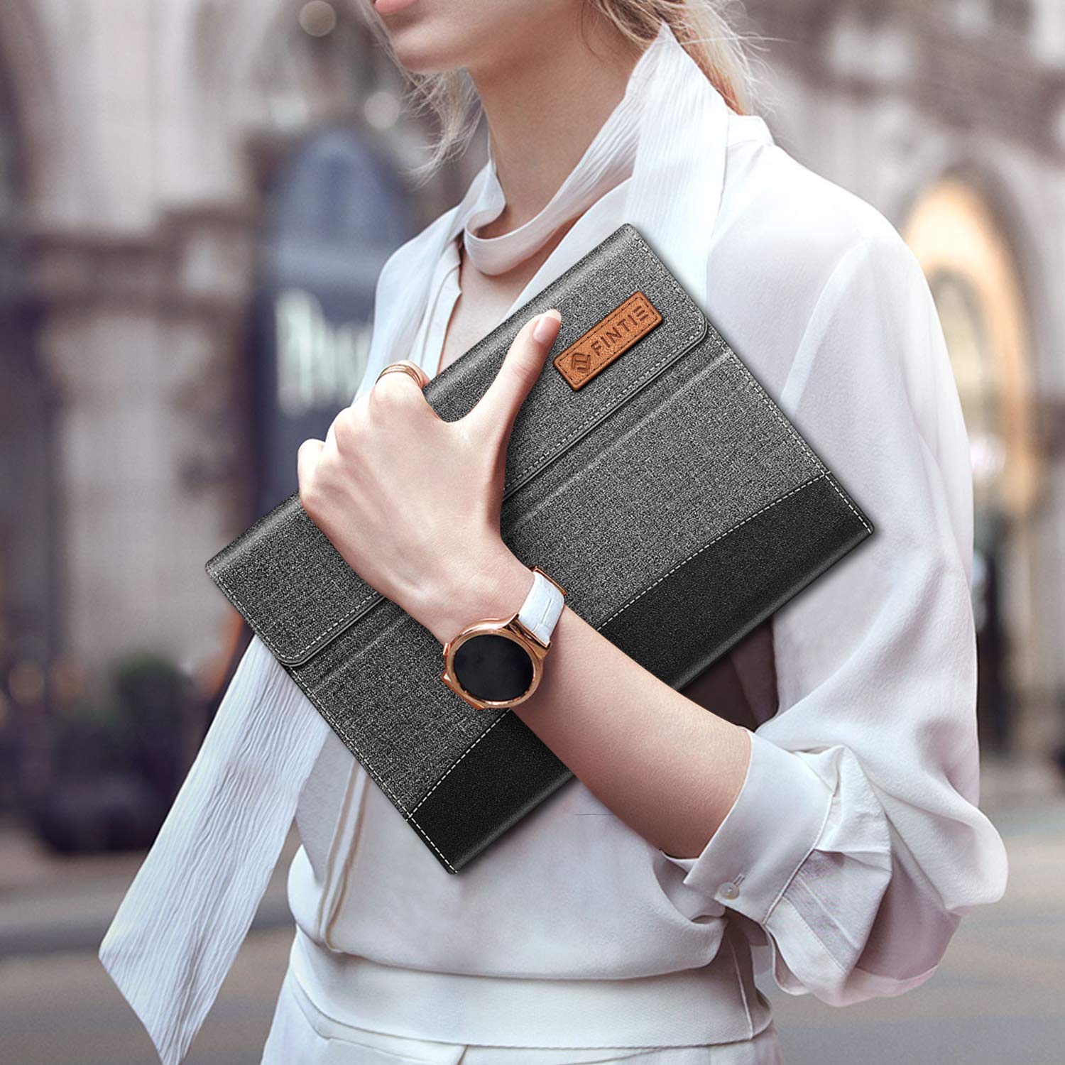 Fintie Case for Samsung Galaxy Tab S6 10.5" 2019 (Model SM-T860/T865/T867), [Supports S Pen Wireless Charging] Multiple Angle Portfolio Business Cover with Pocket Auto Sleep/Wake, Gray