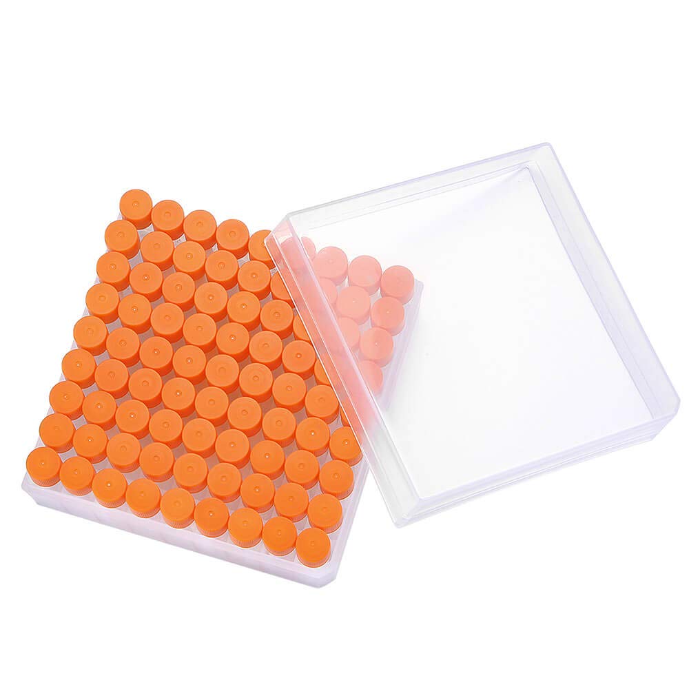 81PCS Cryo Tubes 2ml, Plastic Small vials with Screw caps Sample Tubes,PP Material ,with Silica Gel Gasket,Free from DNase, RNase, Human DNA