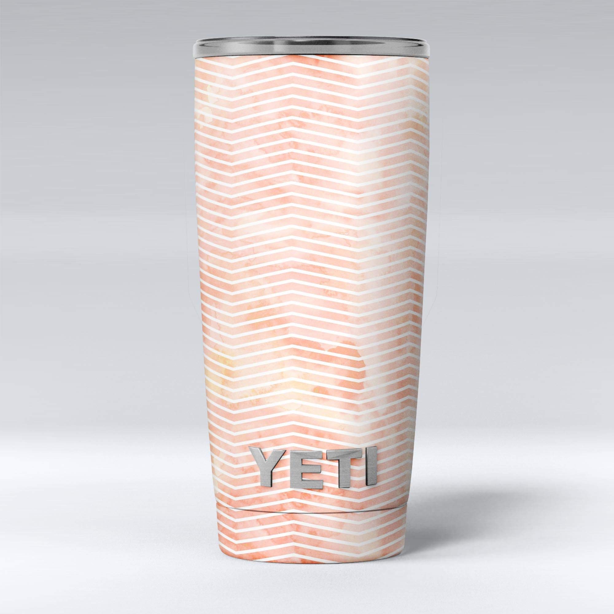 Design Skinz The Apricot Grunge Surface with Chevron - Skin Decal Vinyl Wrap Kit Compatible with The Yeti Rambler Cooler Tumbler Cups