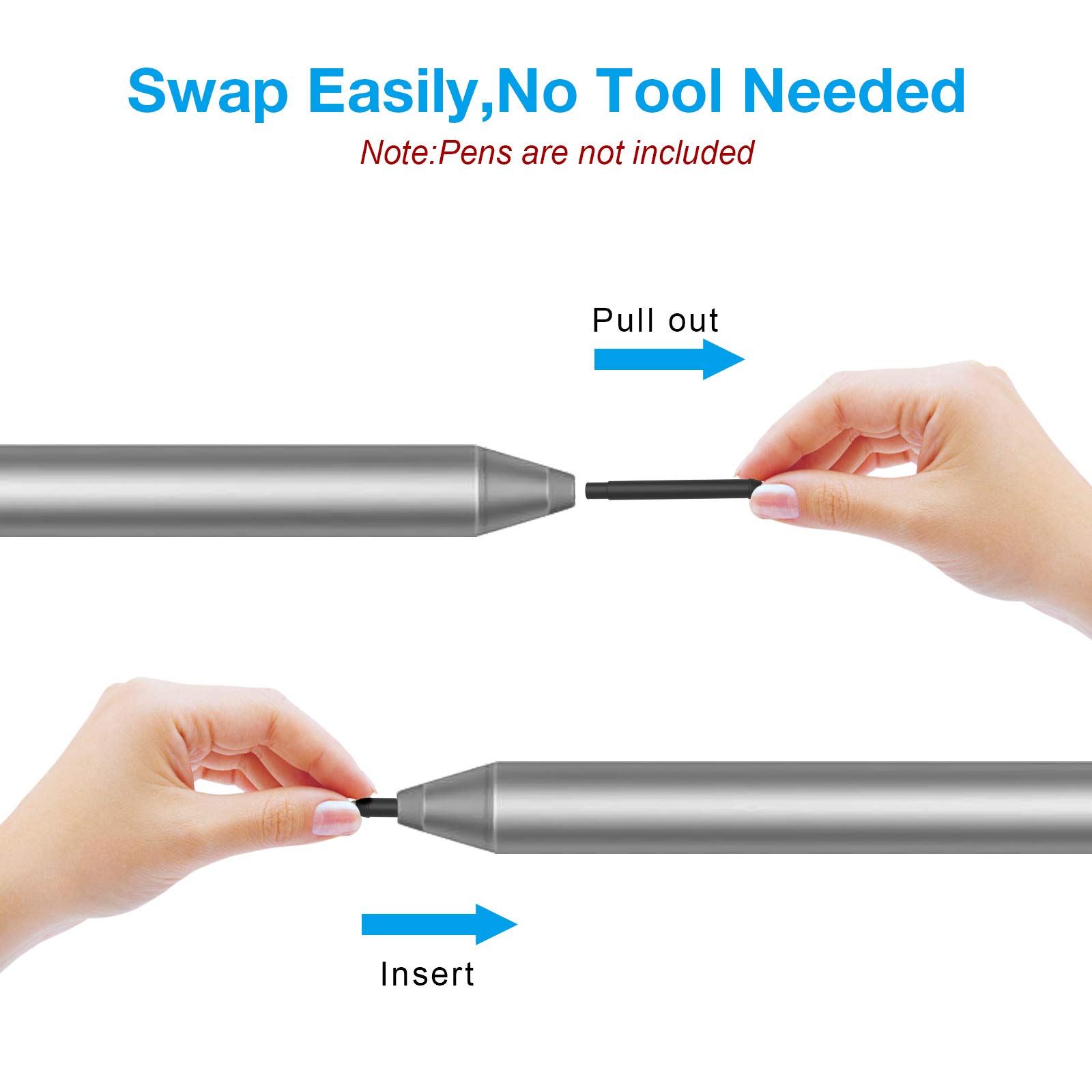 HB Pen Tips, Original Refill Replacement for Microsoft Surface Pen Model 1776(EYU-00009),Surface Pro 4 Pen - 3Pack