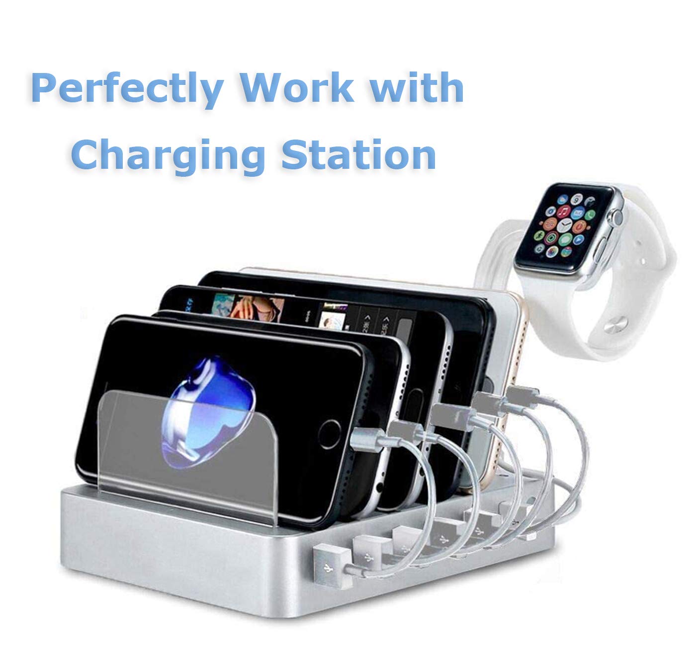 COSOOS 4 Short USB Cable, 4 Pack 9 Inch Nylon Fast Charging and Syncing Cords Compatible for iPhone 12, 12 Pro Max, 11, XS MAX, 8 Plus, 7, 6, iPad Air, Mini, Charging Station, Power Bank.