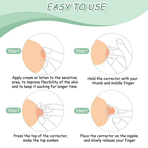 3 Pairs Silicone Nipple Suckers with Travel Case Nipple Pullers Nipple Everters for Inverted, Flat and Small Nipples Breastfeeding