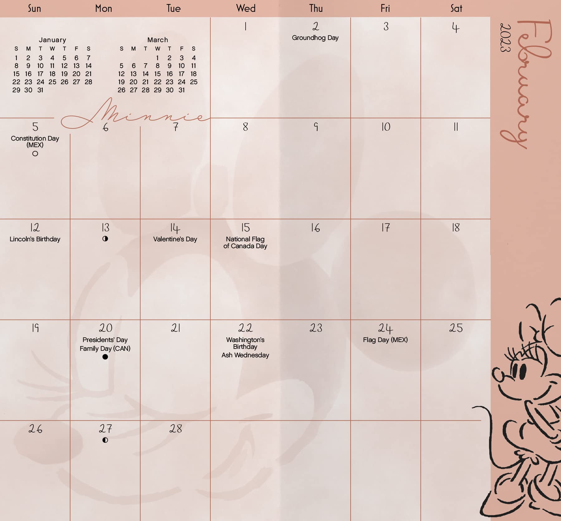 2023-2024 Disney Minnie Mouse Pocket Planner