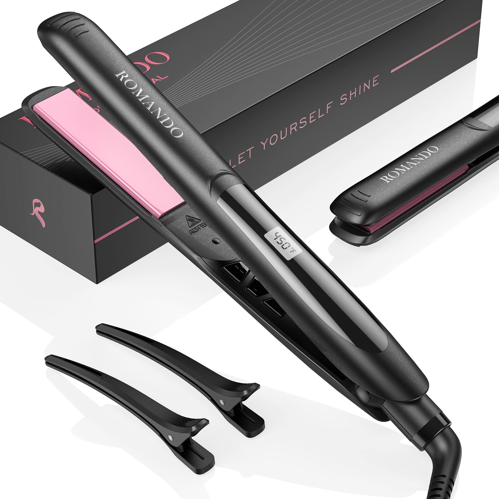 2-in-1 Curling Straightening Iron for All Hair Types