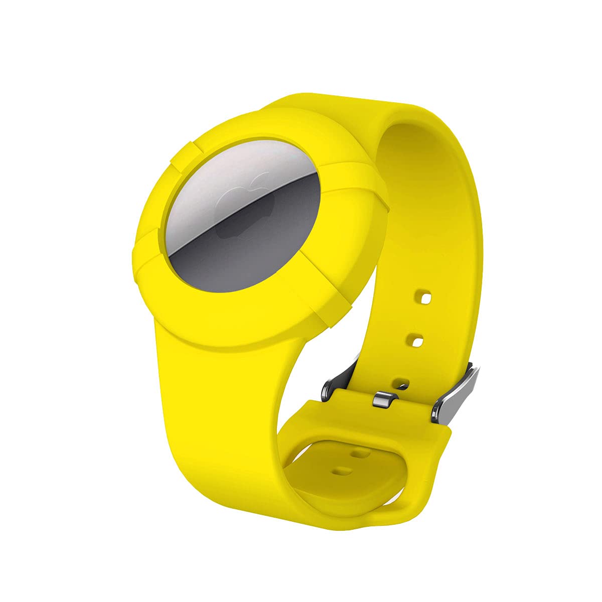 Kids Bracelet Case for AirTag 2021,Silicone Watchband Airtag Protective Cover for Kids Toddler Baby Children Elders,Anti-Lost Wearable Holder Fits Airtag. (Yellow), 10.8Γ0.15inch
