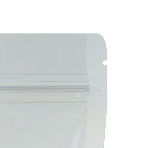AwePackage Clear Zipper Stand Up Pouch Bag - Clear Front Back Heat Sealable Zip Lock (50, 8 Oz)