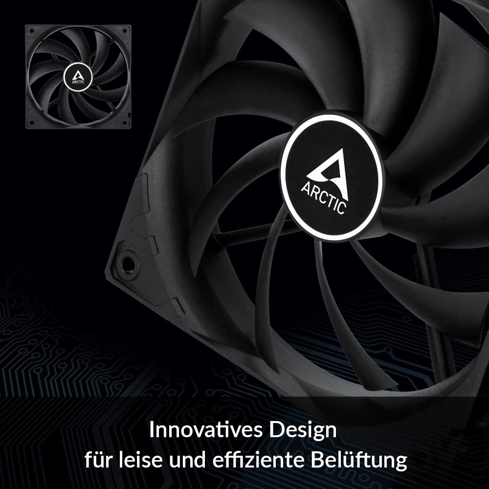 ARCTIC F12 PWM PST (5 Pack) - 120 mm PWM PST Case Fan with PWM Sharing Technology (PST), Quiet Motor, Computer, Fan Speed: 230-1350 RPM - Black