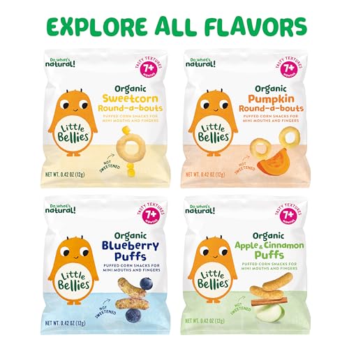 Little Bellies Organic Pumpkin Round-a-bouts, 0.42 Ounce Bag (Pack of 6)