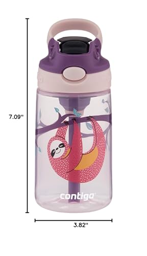 Kids Water Bottle with Redesigned AUTOSPOUT Straw, 14 oz., Sloth