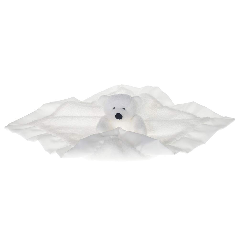 Apricot Lamb Stuffed Animals Soft Security Blanket White Polar Bear Infant Nursery Character Blanket Luxury Snuggler Plush(White Polar Bear, 14 Inches)
