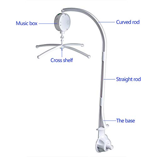 AGPtek Baby Crib Mobile Bed Bell Holder Music Box Holder Arm Bracket Baby Bed Stent Set (Nut Screw) ¨C 2 Sizes for Optional (34.6")