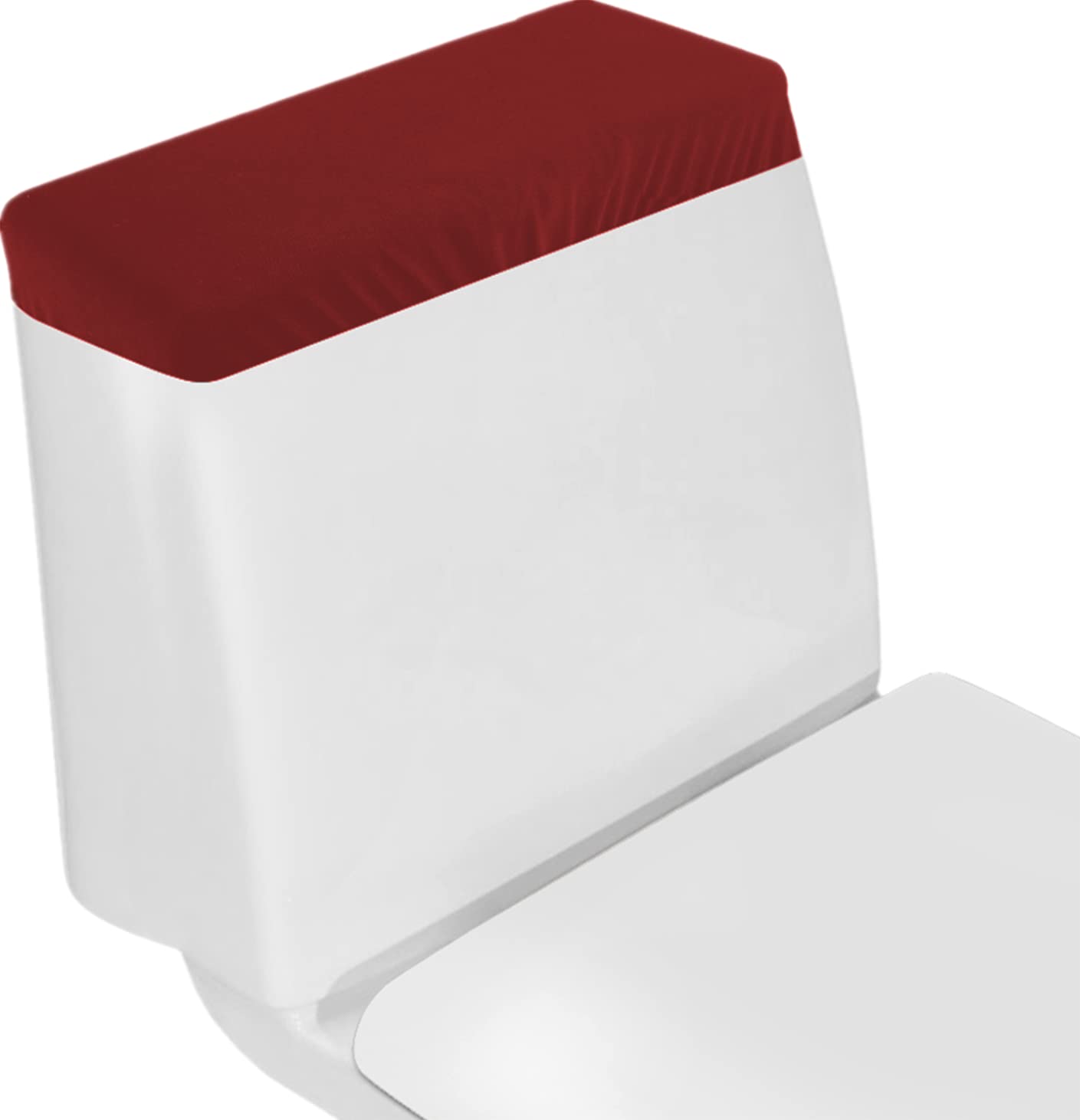 AZHCHKE Toilet Tank Lid Cover, Bathroom Stretch Washable Spandex Toilet Tank Protector Cover with Elastic Bottom, Burgundy