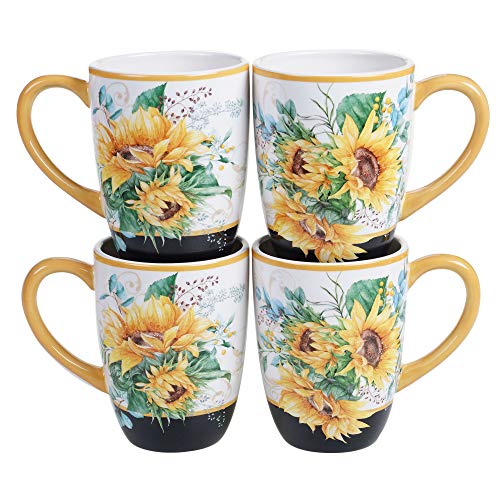Certified International Sunflower Fields 16 Piece Dinnerware Set, Service for 4, Multi Colored