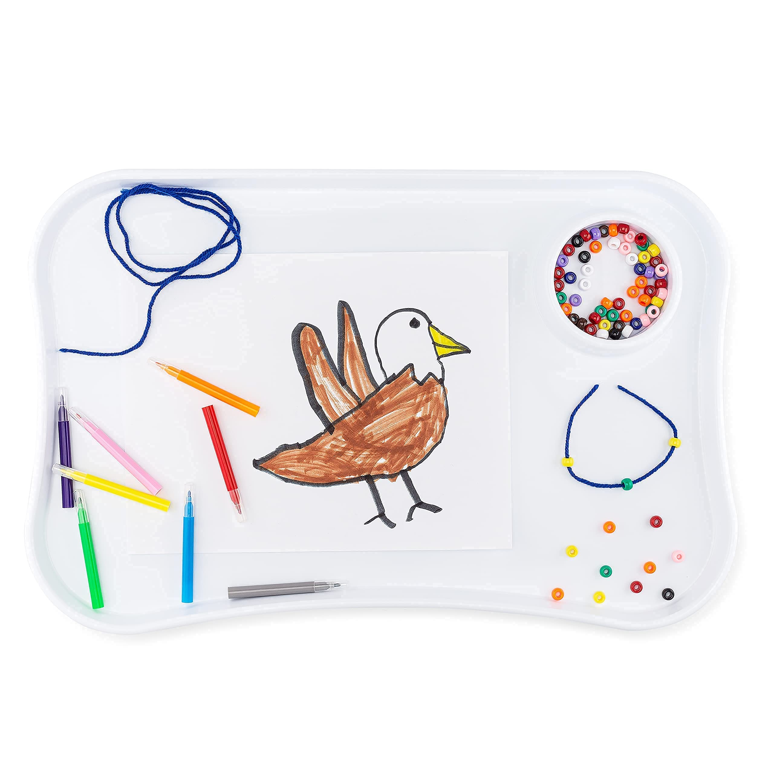 SpillyTray | Hard Plastic Kid's Placemat with Elevated Ridge and Non-Slip Surface on Bottom | Multi-use Kid's Tray | Contain Mealtime Spills and Craft Messes Within Child's Tray | BPA Free