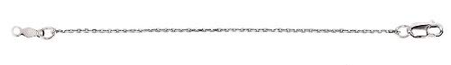 14k White Gold 1.00mm Diamond-Cut Solid Cable Chain Necklace Extender Safety Chain 6 Inches