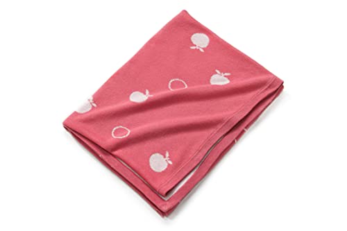 Gabby Loop - Baby Receiving Blanket for Boys Girls, Infant Swaddle Newborn Essential Soft Warm 100% Muslin Cotton, 30 x 40 inches, Pink Apple