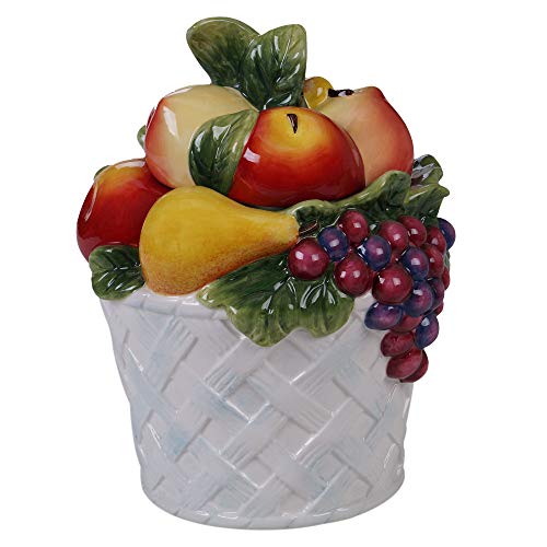 Certified International Ambrosia 3-D Fruit Basket Cookie Jar, 88 oz, Multicolored