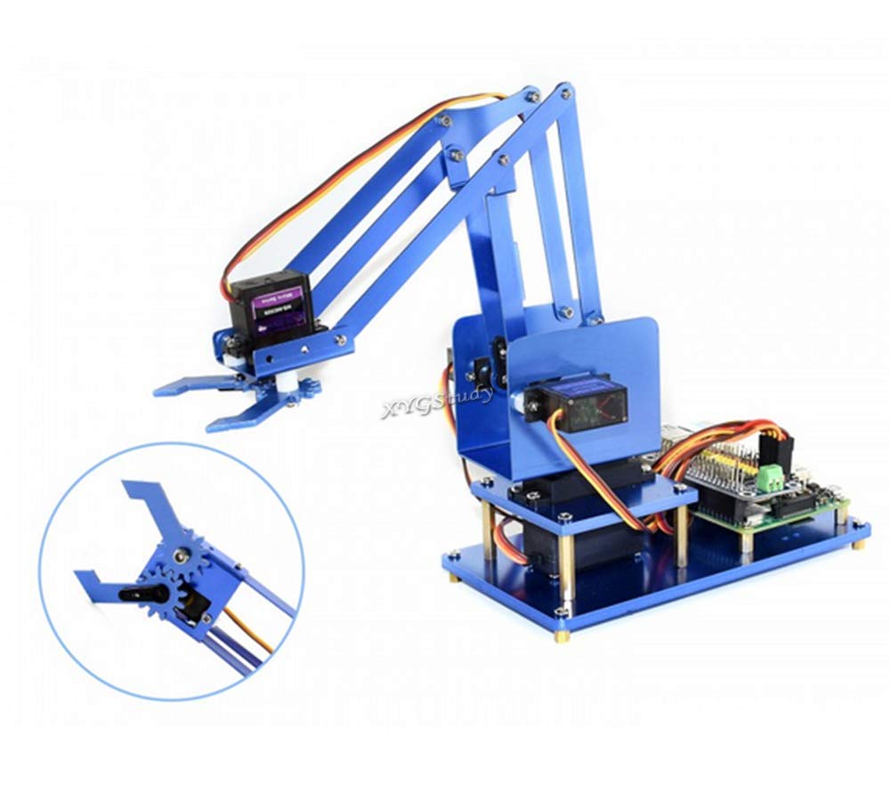4-DOF Metal Robot Arm Bluetooth WiFi Remote Control Starter Kit Compatible with Raspberry Pi Zero/Zero W/Zero WH/2B/3B/3B+/4B Jetson Nano @XYGStudy