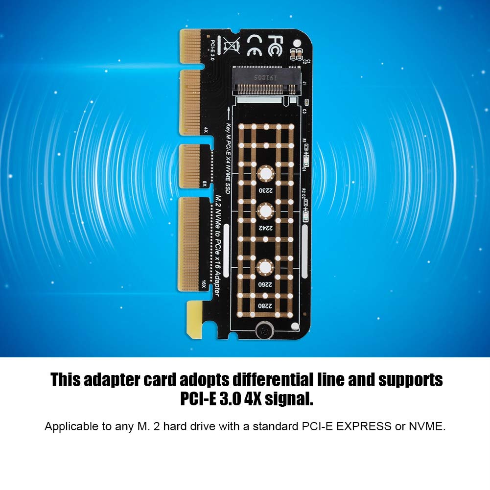 Zopsc High Speed SSD Hard Disk Adapter Mini M.2 NGFF SSD to PCI-E 3.0 X16 Expansion Riser Card Application for Home/Office/Gamer