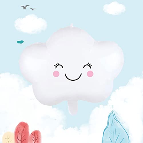 12pcs White Cloud Balloons 18 Inch Mylar Foil Cloud Balloons for Baby Shower Birthday Wedding Party Supplies