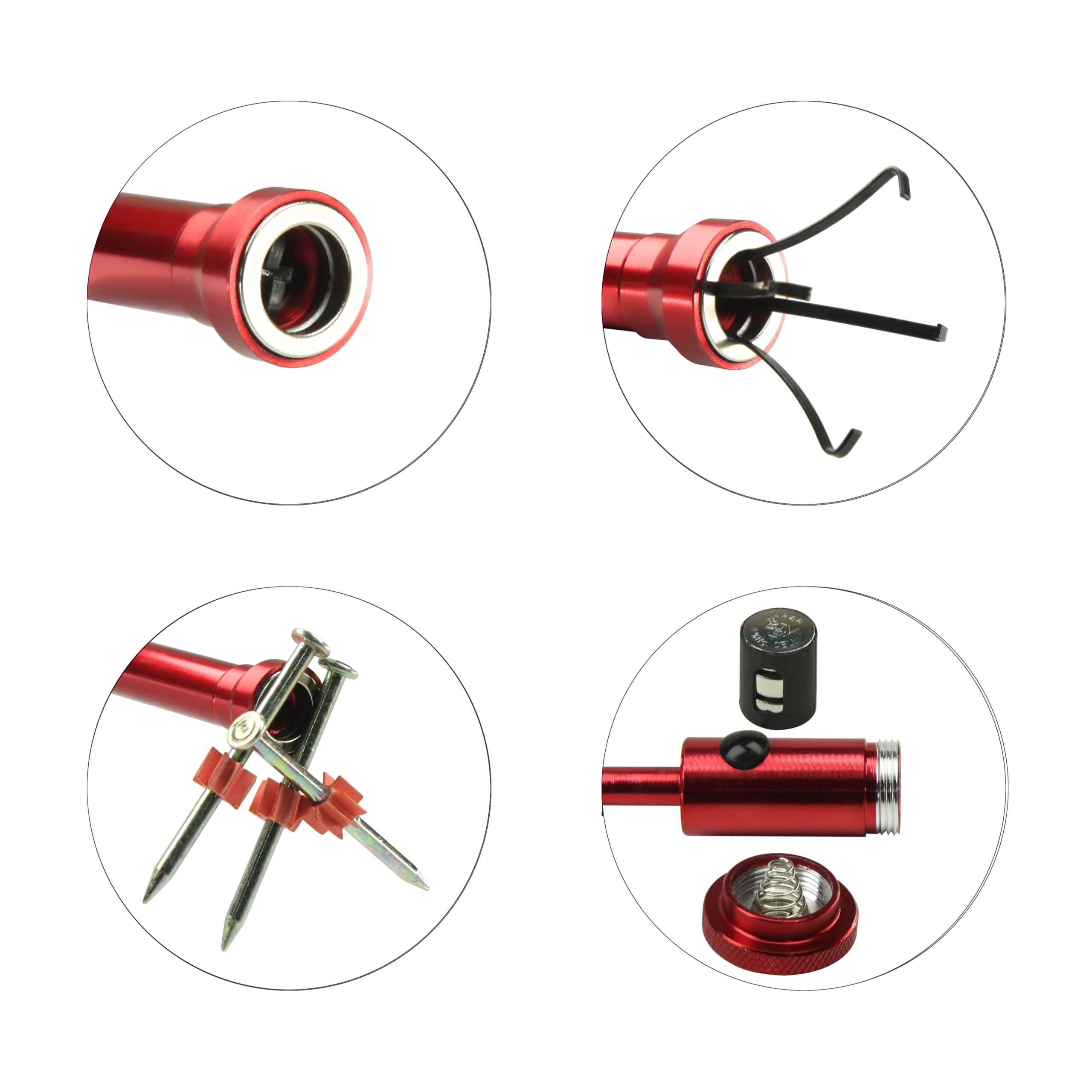 24.4 in Claw Grabber Tool,Bendable Hose Reacher Pickup with LED Light,4 Claw Picking Tool for Garbage Litter Pick Home Sink Drain and Metal small items.