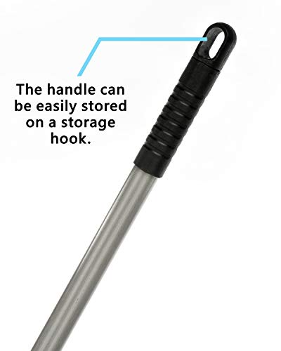 Alpine Commercial Iron Mop Handle for Floor Cleaning - Quick Change Professional Mopping Stick Or Mop Head Replacement Pole W Metal Handle (Fiberglass Jaw Clamp)