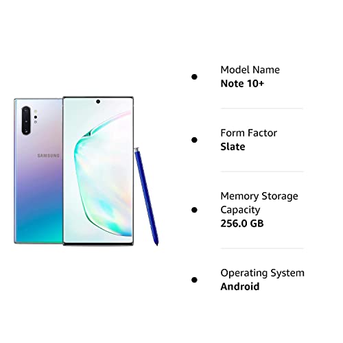 Samsung Galaxy Note 10+ Plus 5G Enabled Verizon + GSM Unlocked 256GB Aura Glow (Renewed)