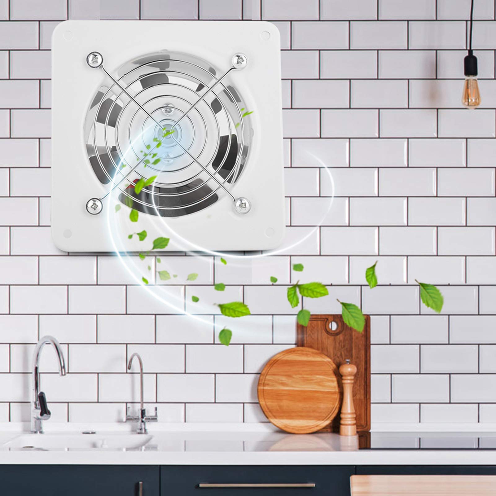 4-Inch 25W Silent Exhaust Fan, Kitchen and Bathroom Exhaust Fan, Window Type Ventilation Fan, Low Noise Air Vent Ventilation